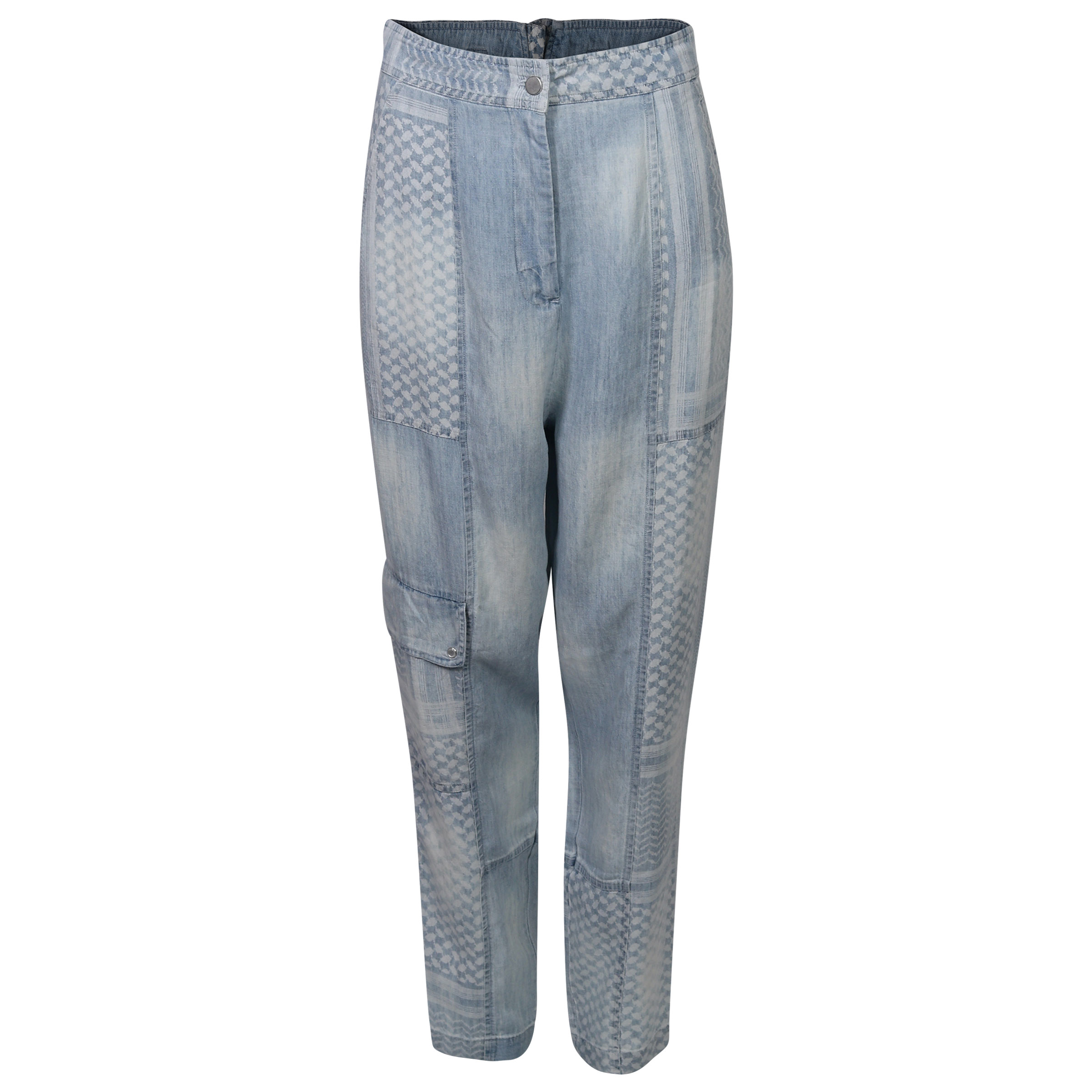 Women's Lala Berlin Silk Stretch Pants Priya Black/Blue Kufiya S