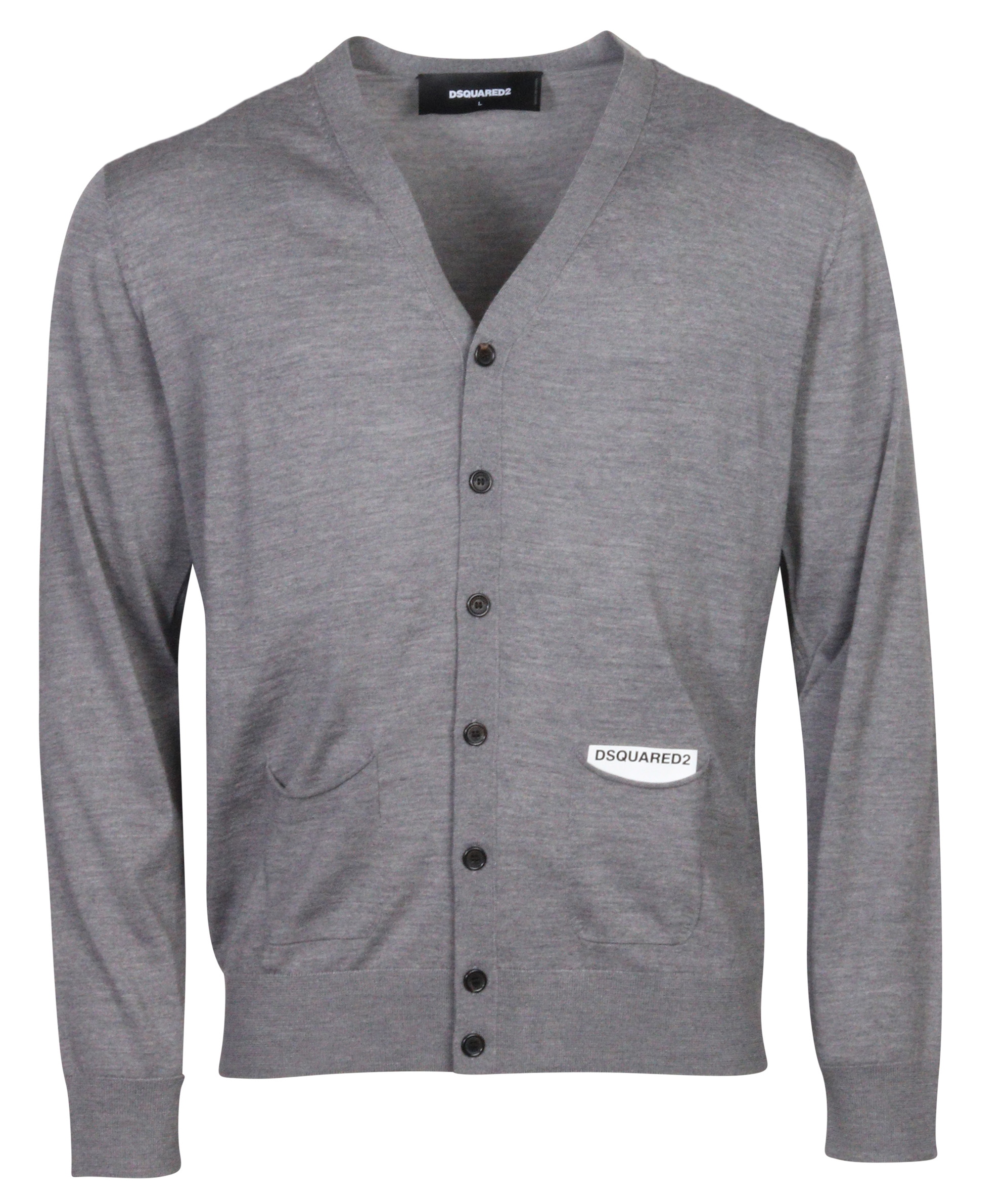 Dsquared Knit Cardigan Grey Melange L