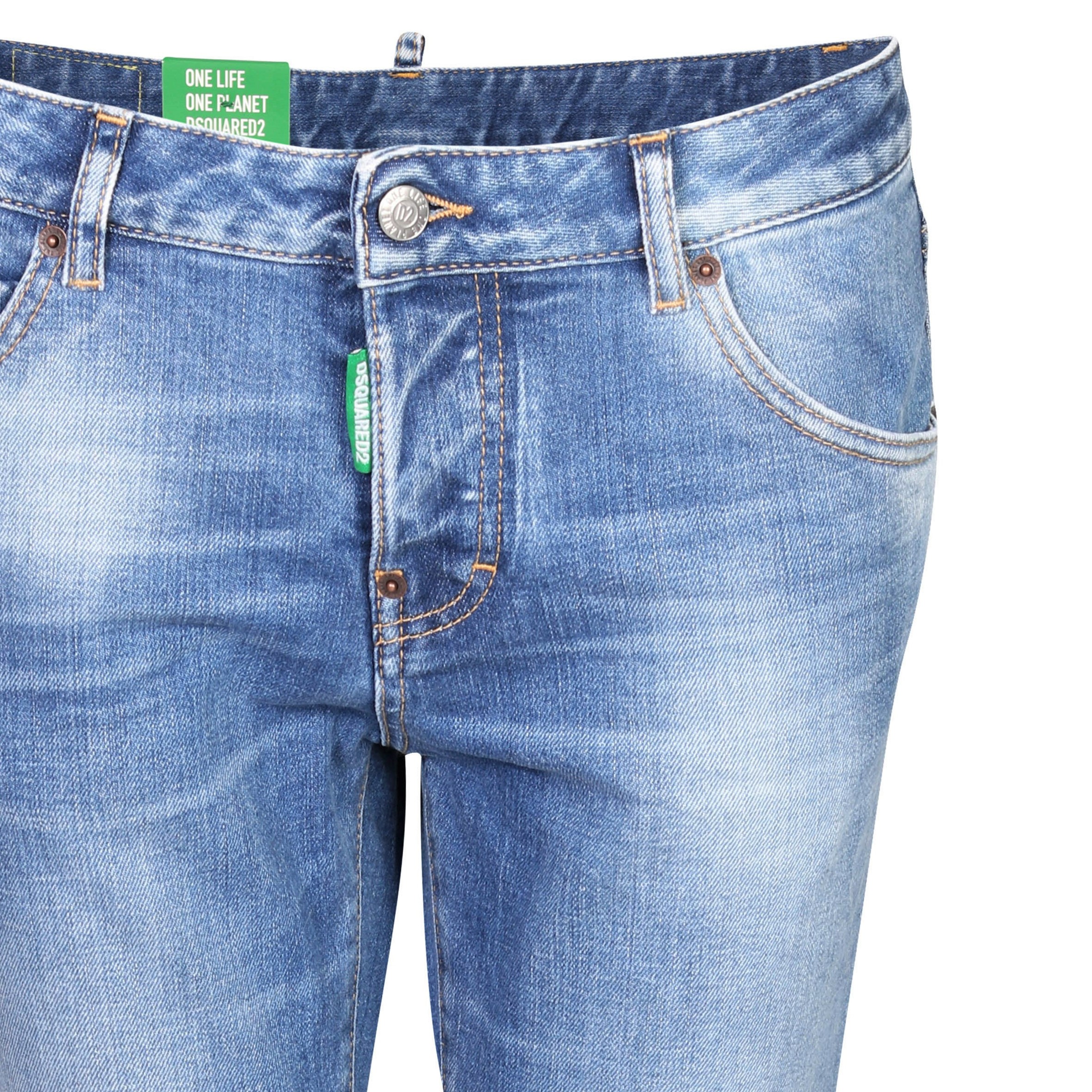 Dsquared Cool Girl Jean Green Label in Washed Light Blue IT 42 / DE 36