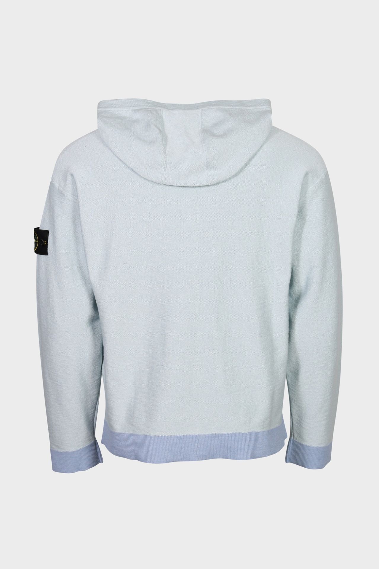 STONE ISLAND Summer Knit Zip Hoodie in Light Blue