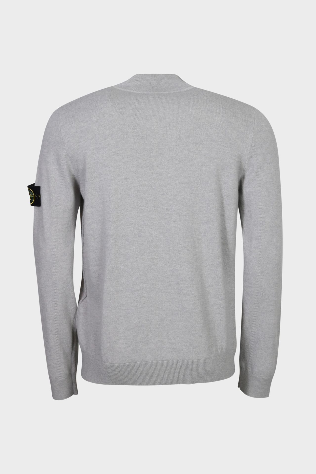 STONE ISLAND Light Knit Jacket in Light Grey Melange