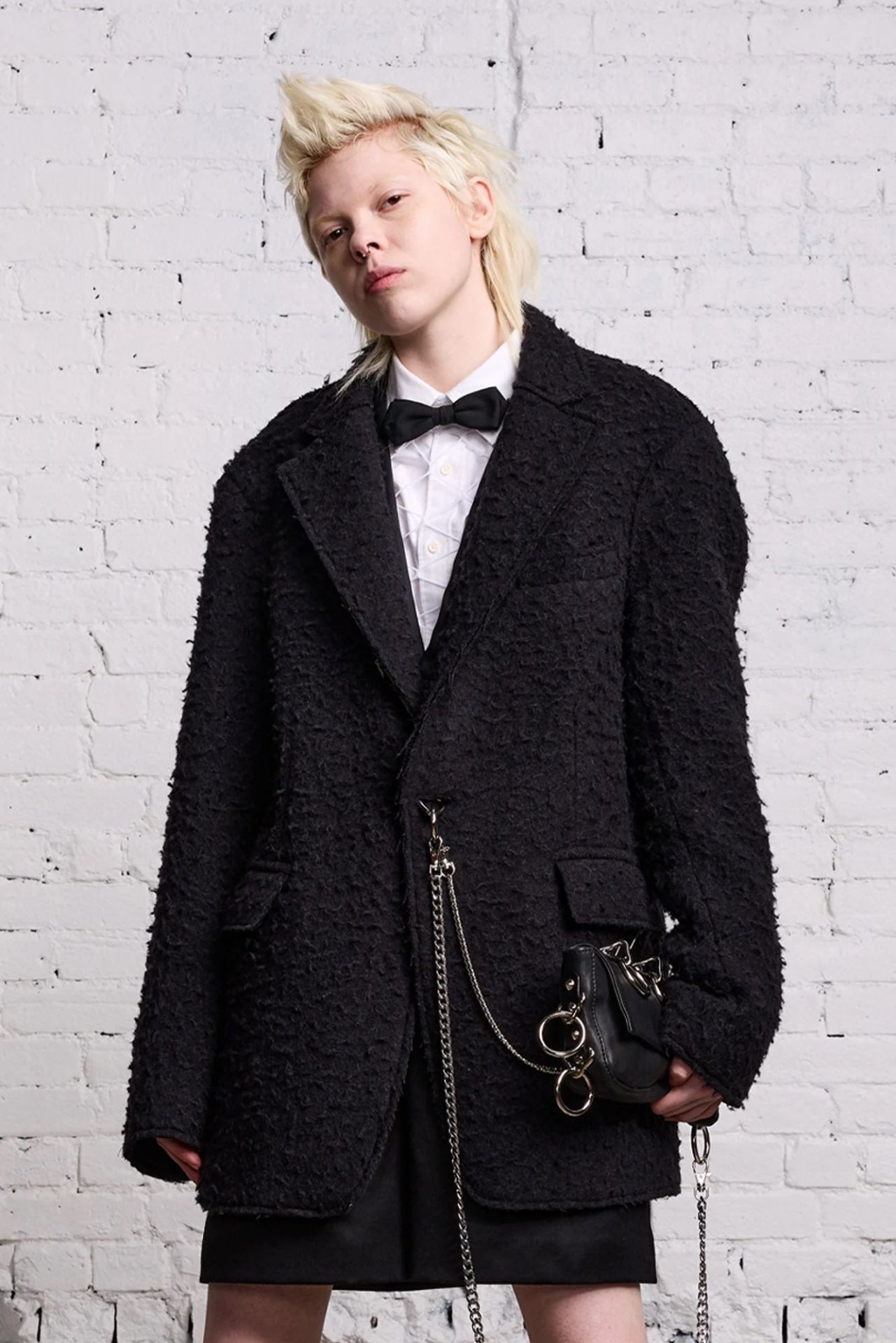 R13 Raw Cut Ragged Blazer in Black XS