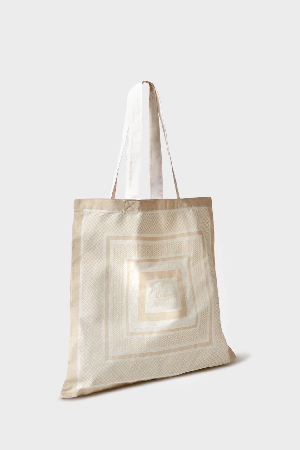 LALA BERLIN Canvas Tote Bag in Heritage Stripe Cream